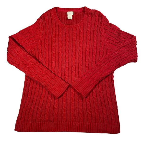 L.L. Bean | Sweaters | Ll Bean Hnr2 Womens Classic Red Stretch Comfort ...